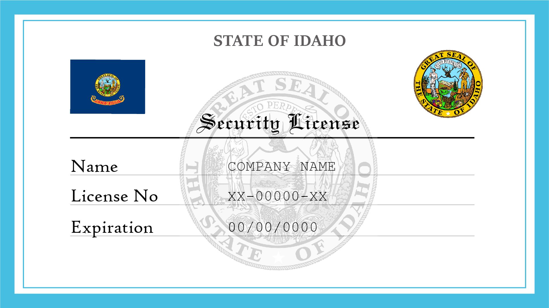 Idaho Security License | License Lookup
