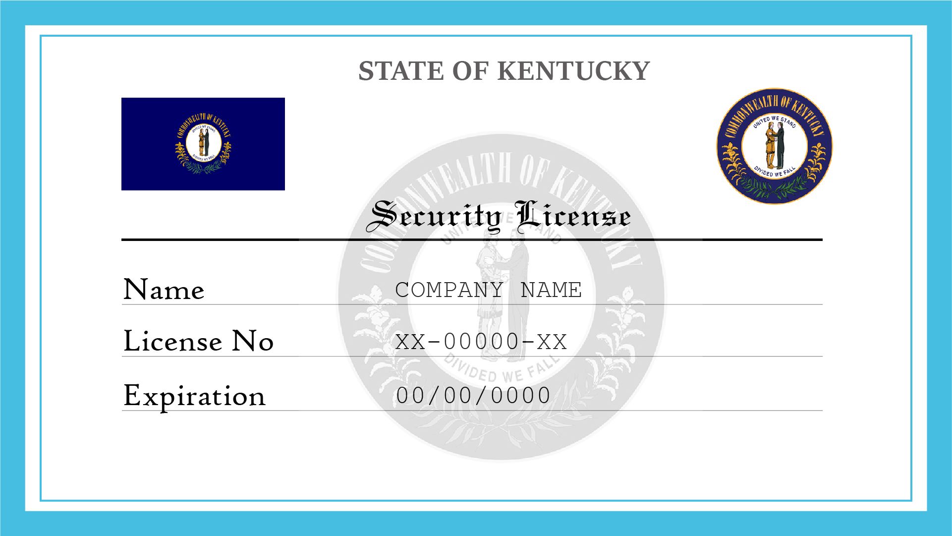Kentucky Security License | License Lookup